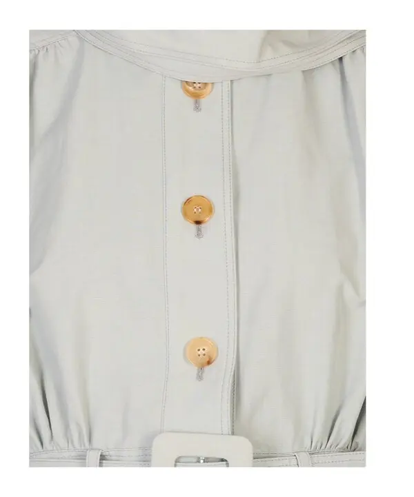 Chloé Cropped Jacket With Detachable Scarf And Belt - Storm Grey