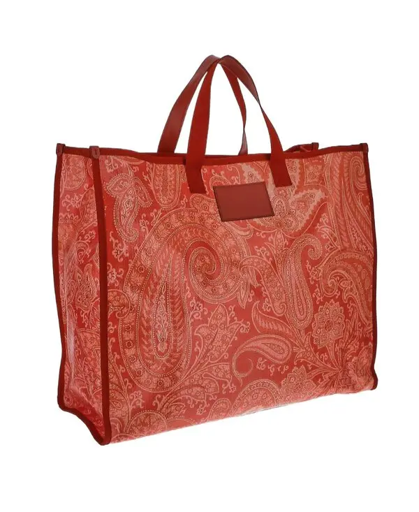 Etro Paisley Printed Logo Patch Tote Bag