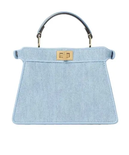 Fendi Peekaboo Iseeu Embellished Tote Bag - Light Blue