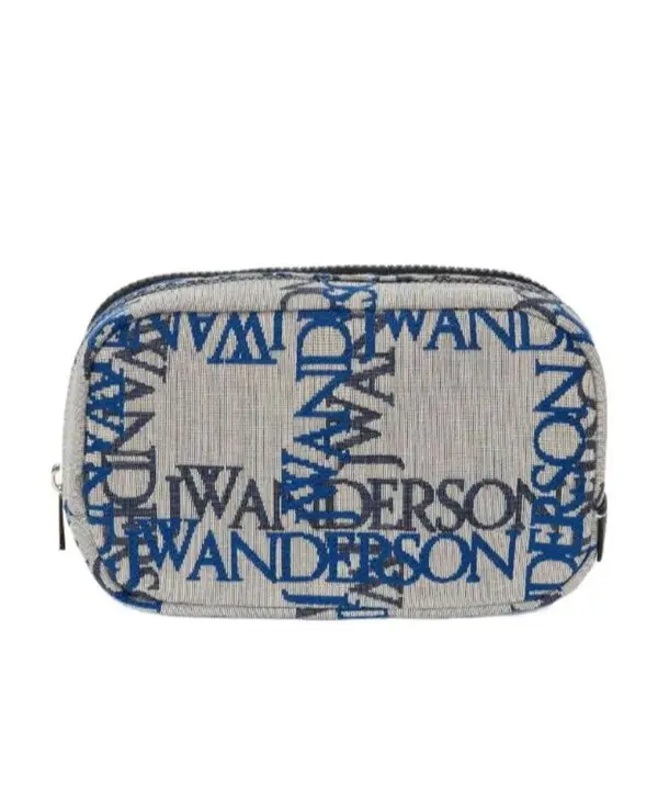 J.W.ANDERSON Jw Anderson Double Zipped Logo-jacquard Pouch - Gray