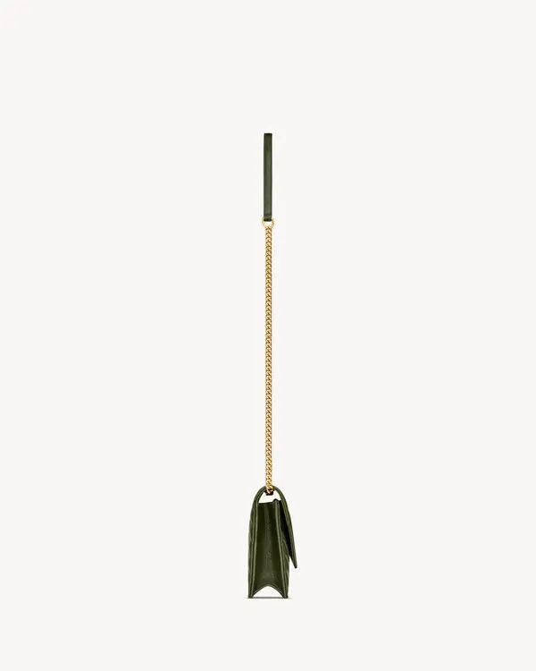 Saint Laurent Cassandre Envelope Chain Wallet - Green