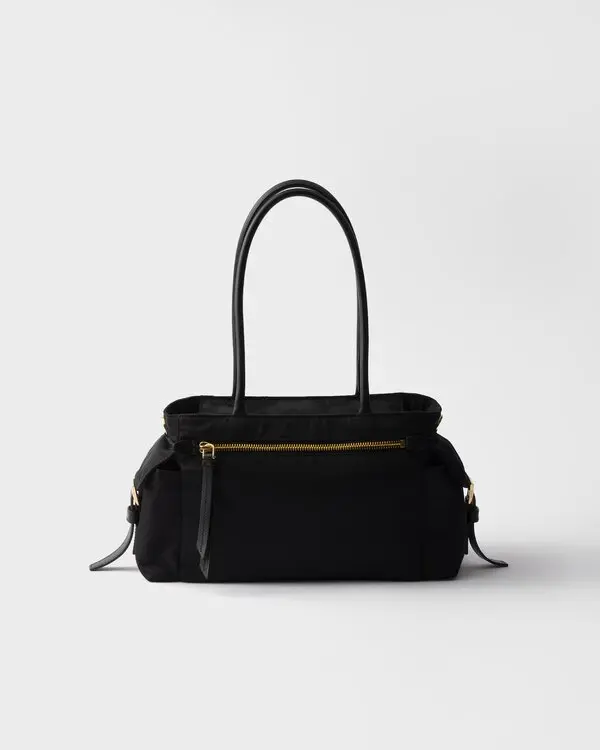 Prada Medium Re-nylon And Leather Tote Bag - Black