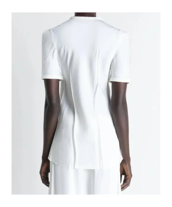 LEMAIRE Short-sleeve Pleated Tie-neck Top