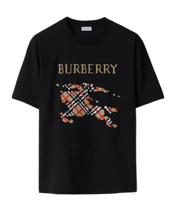 Burberry Ekd Embroidered Checked T-shirt