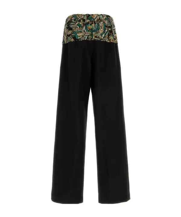 Dries Van Noten Embroidered Waist Straight-leg Pants