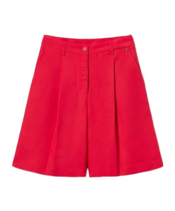TWINSET Pleated Relaxed Fit Shorts