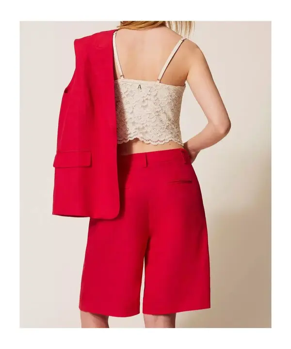TWINSET Pleated Relaxed Fit Shorts