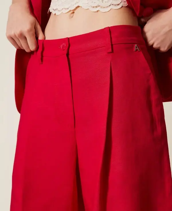 TWINSET Pleated Relaxed Fit Shorts