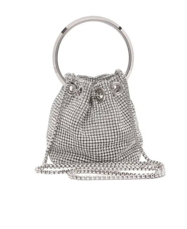 JIMMY CHOO Embellished Drawstring Bucket Bag