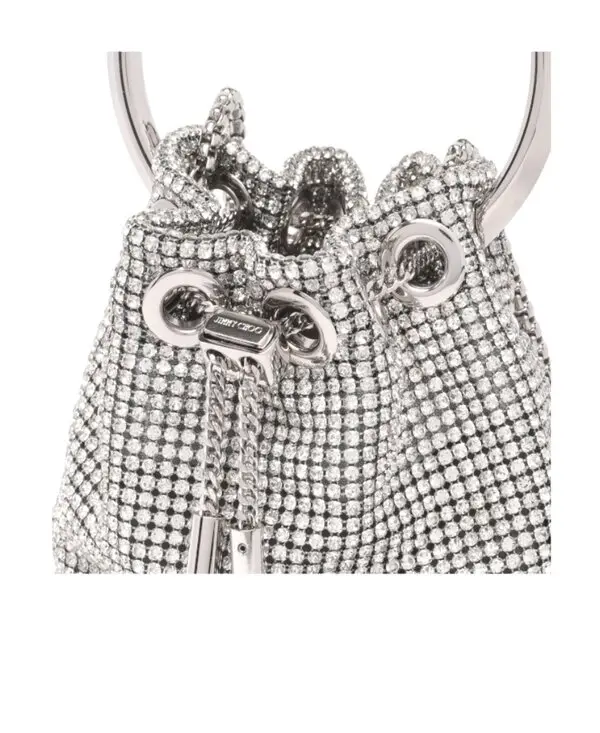 JIMMY CHOO Embellished Drawstring Bucket Bag
