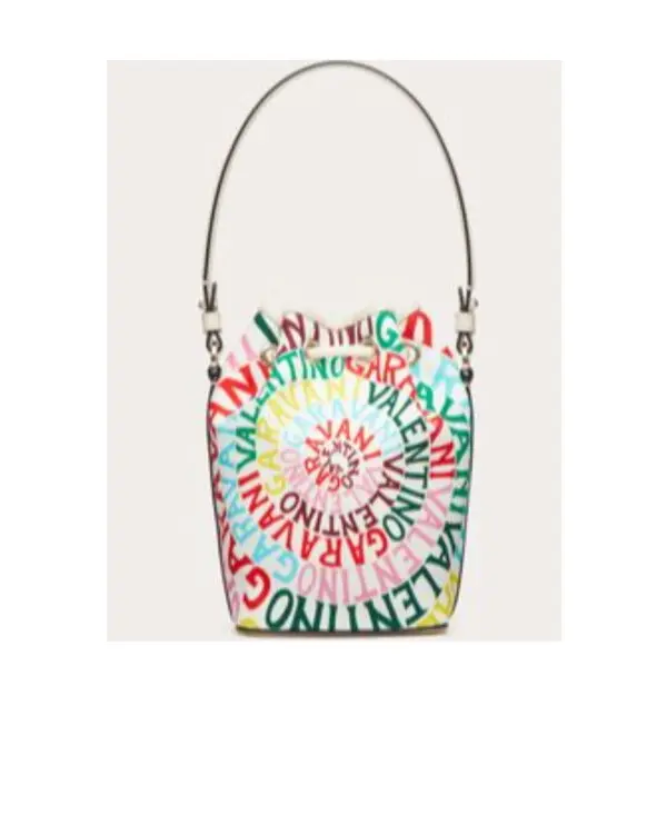 Valentino Garavani Escape Ring Printed Bucket Shoulder Bag
