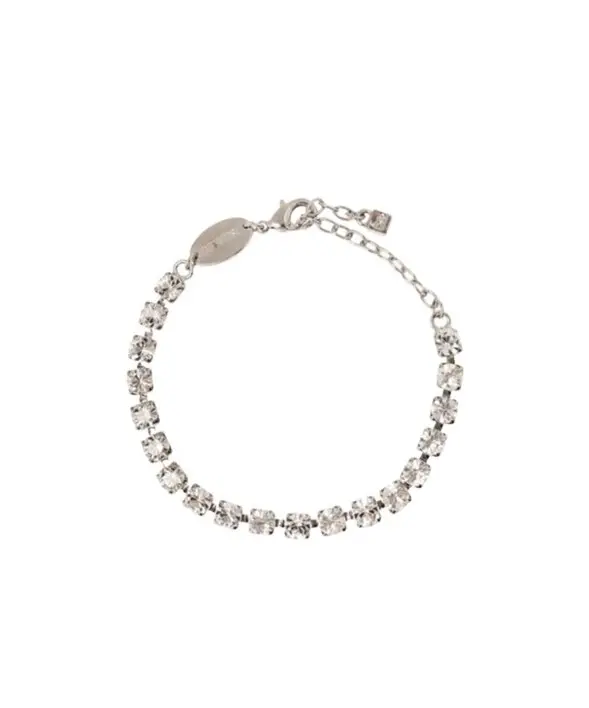 Dsquared2 Crystal-embellished Logo Charm Bracelet - Gray