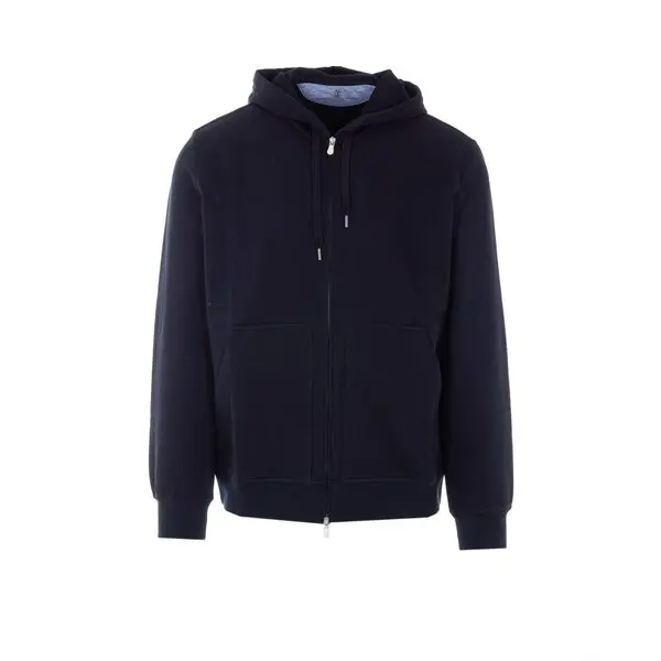 Brunello Cucinelli Techno Cotton Zip-up Hooded Sweatshirt - Black