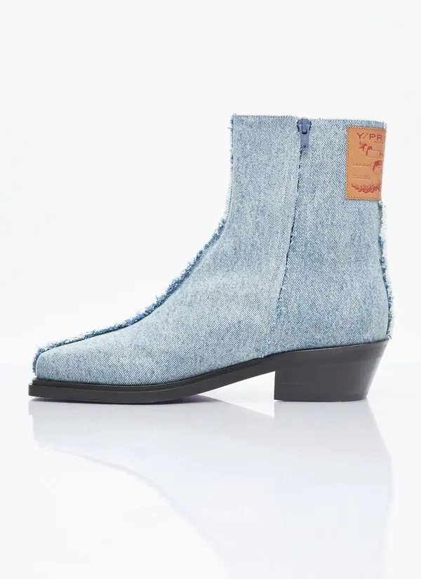 Y/project Denim Ankle Boots