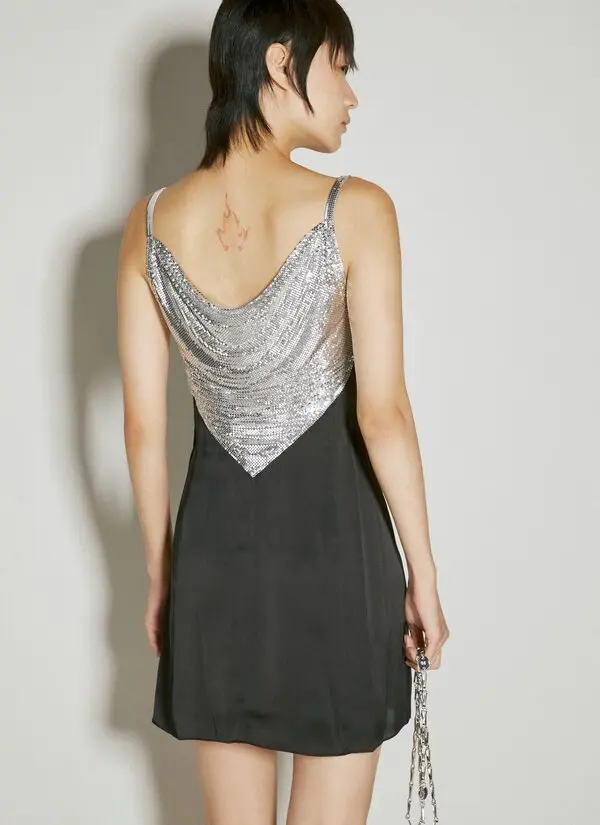 Rabanne Contrast Panel Chainmail Mini Dress