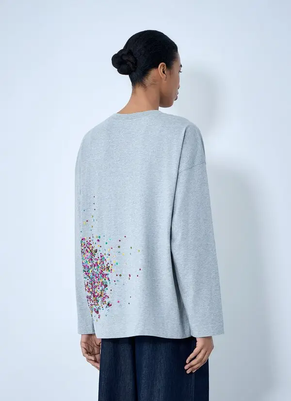 Dries Van Noten Embellished Cotton Jersey Top