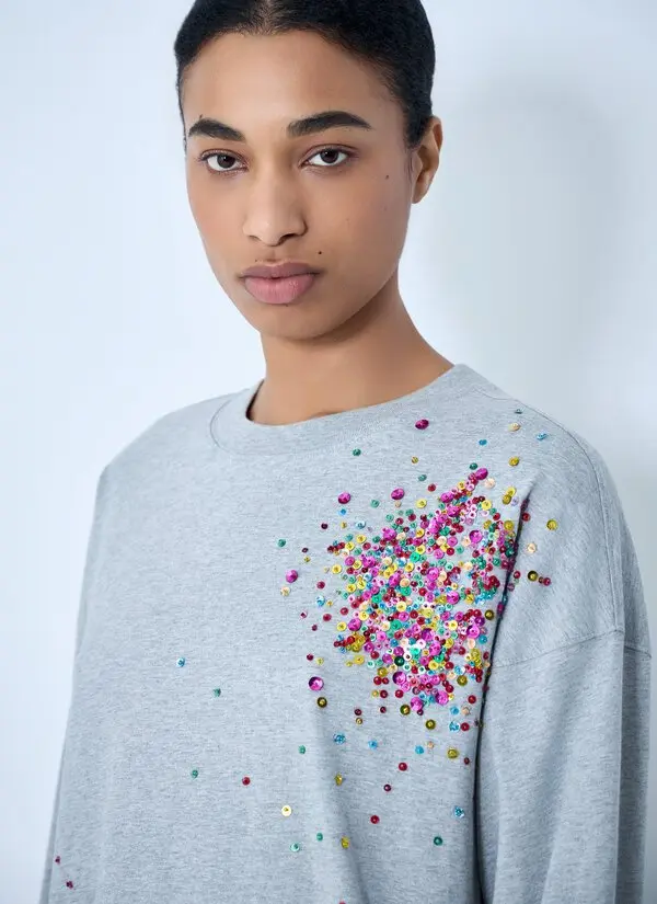Dries Van Noten Embellished Cotton Jersey Top