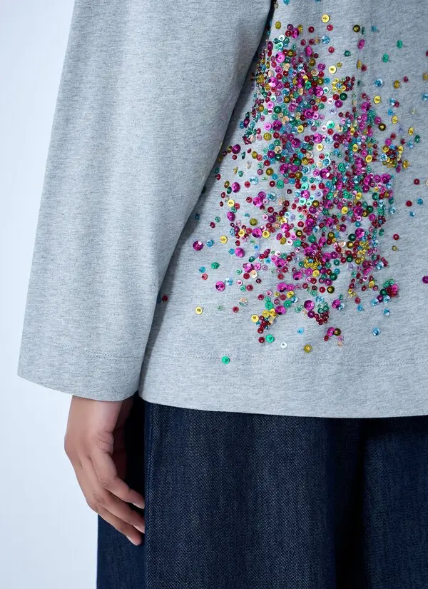Dries Van Noten Embellished Cotton Jersey Top