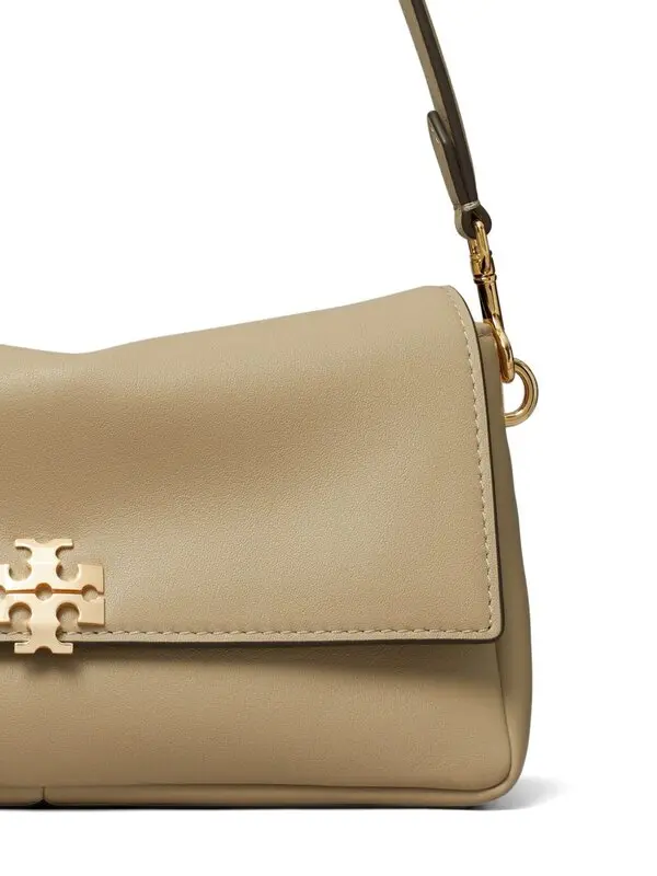 Tory Burch Small Charlie Leather Shoulder Bag - Grey