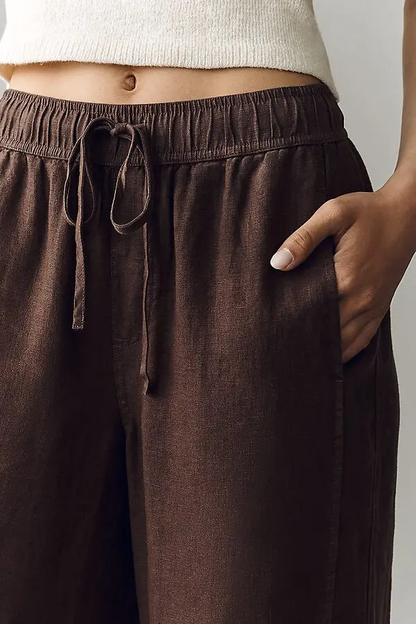 Sanctuary Mel 100% Linen Micro Balloon Pants - Brown