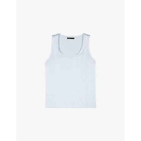 Maje Round Neck Stretch-silk Vest Top - Bleus
