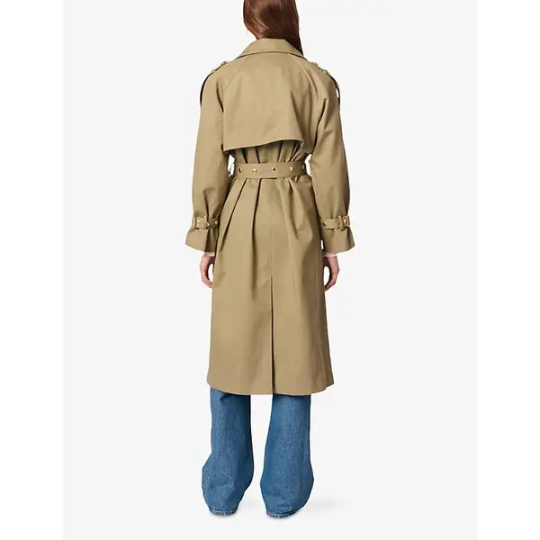 Maje Double-breasted Cotton Trench Coat - Bruns