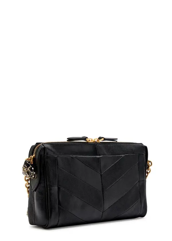 Valentino Garavani Vlogo Panelled Leather Shoulder Bag - Black