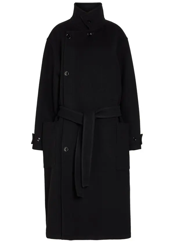 LEMAIRE High-neck Belted Wool Coat