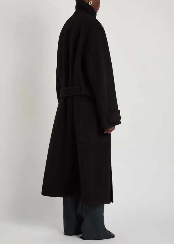 LEMAIRE High-neck Belted Wool Coat
