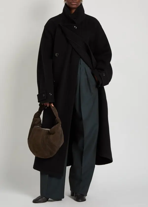 LEMAIRE High-neck Belted Wool Coat