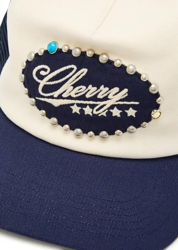 CHERRY LOS ANGELES 5 Star Stud-embellished Twill And Mesh Cap
