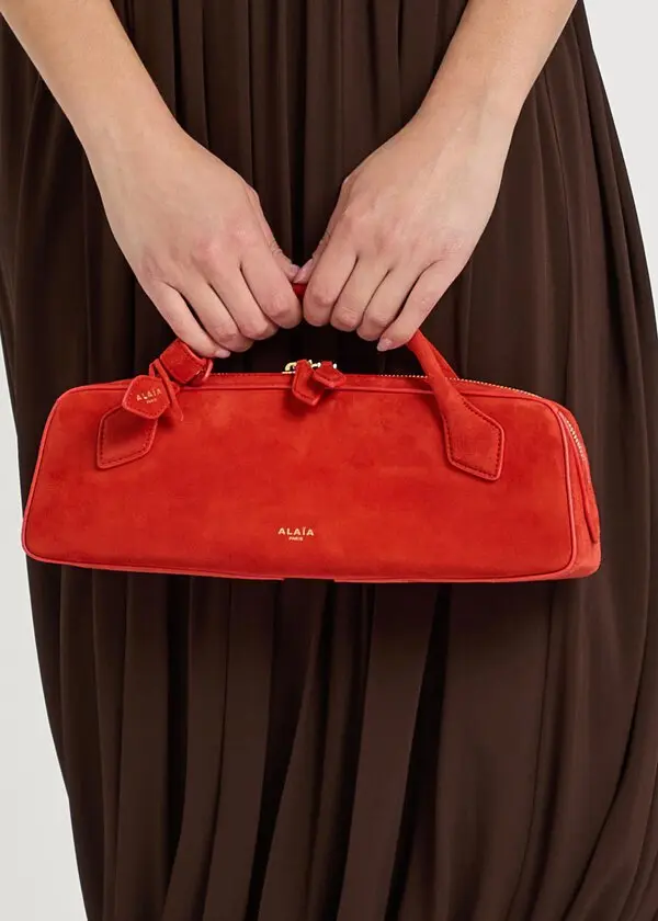 Alaïa Le Teckel Suede Clutch - Orange