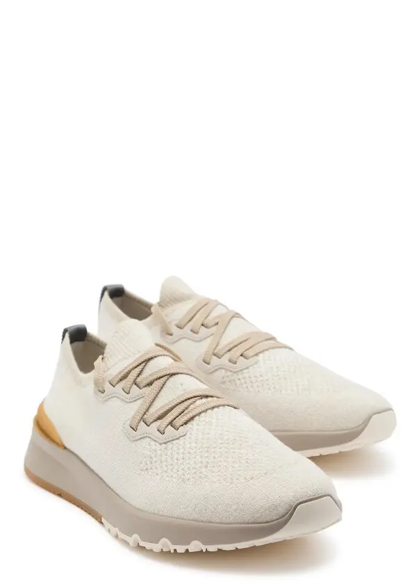 Brunello Cucinelli Knit Sneakers - Cream