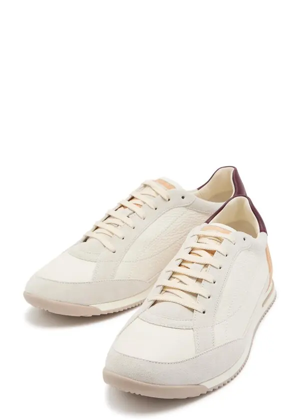 Brunello Cucinelli Panelled Grained Leather Sneakers