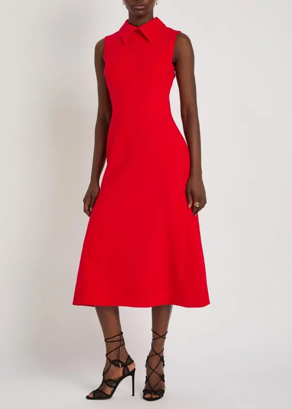 EMILIA WICKSTEAD Leontine Wool-crepe Midi Dress