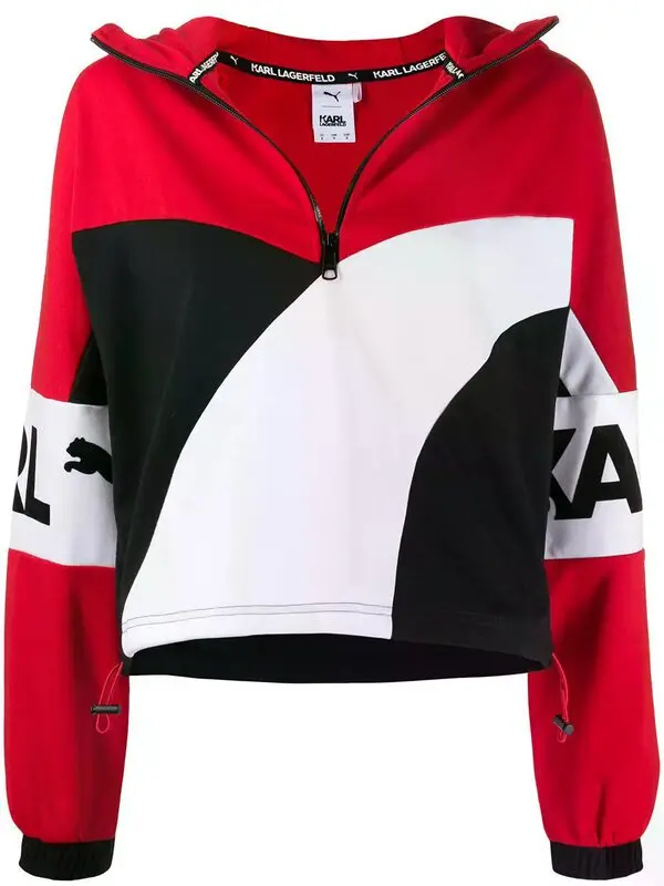 PUMA X Karl Lagerfeld High Standing Collar Zip-up Sweatshirt - Red