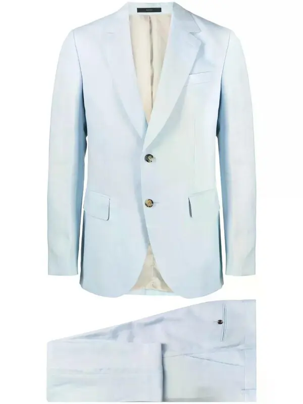 Paul Smith Single-breasted Linen Suit - Blue