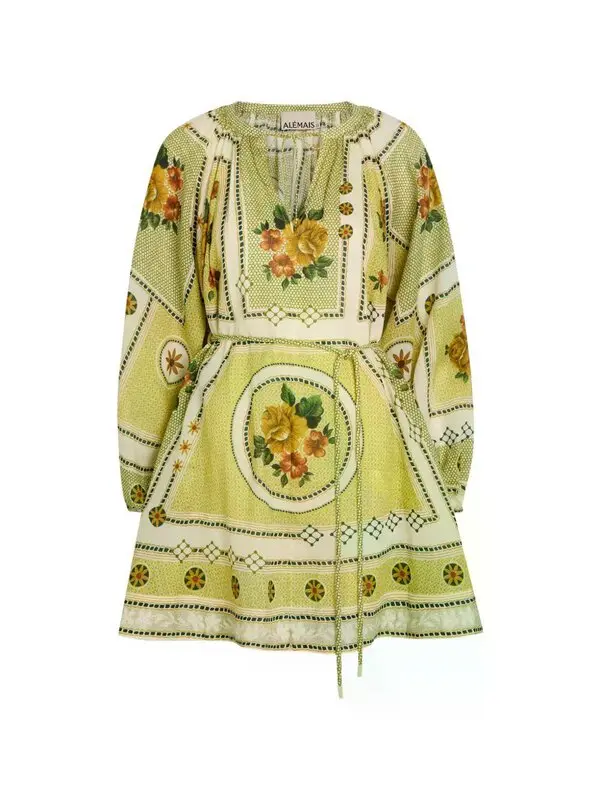 ALEMAIS Alemas Dixie Floral-print Belted Mini Dress