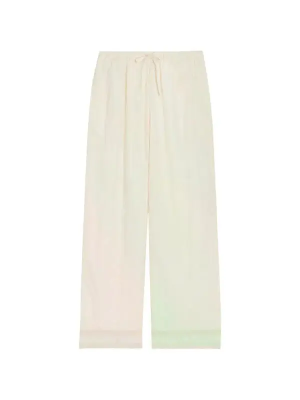 SOLAQUA Floral Embroidered Drawstring Trousers - Neutrals