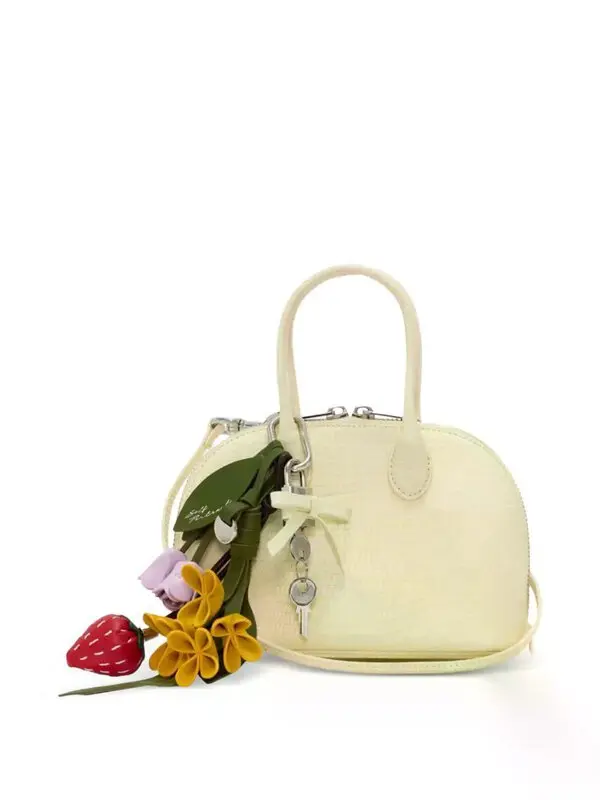 SELF-PORTRAIT Lizard-embossed Leather Mini Tote Bag - Neutrals
