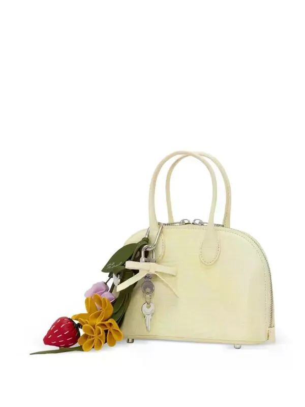 SELF-PORTRAIT Lizard-embossed Leather Mini Tote Bag - Neutrals