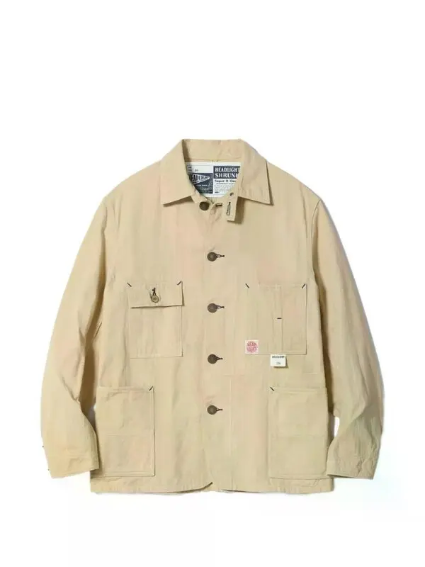SUGAR CANE JEANS Headlight Herringbone-weave Cotton Overshirt