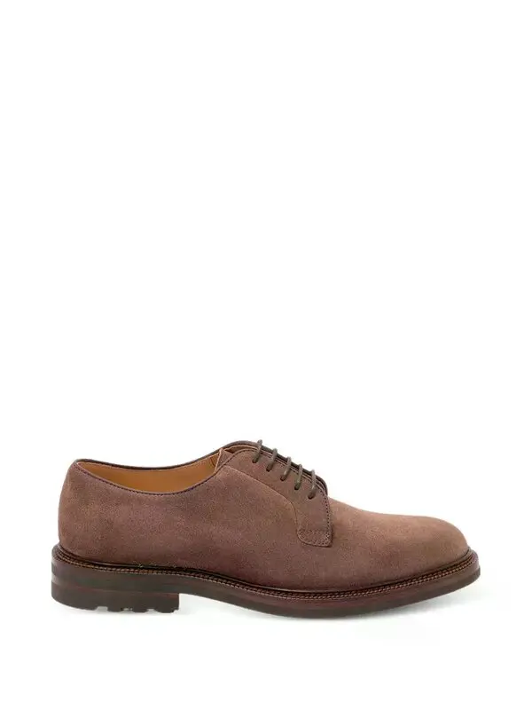 Brunello Cucinelli Suede Derby Shoes - Brown
