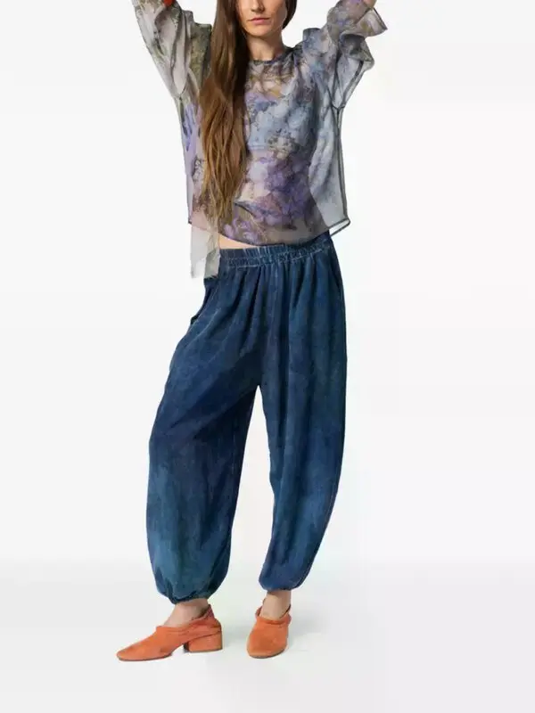 ANNTIAN Floral Chiffon Sweater - Blue