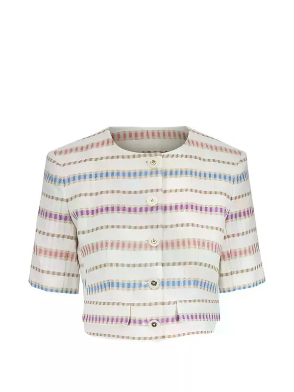 Veronica Beard Striped Cropped Jacket