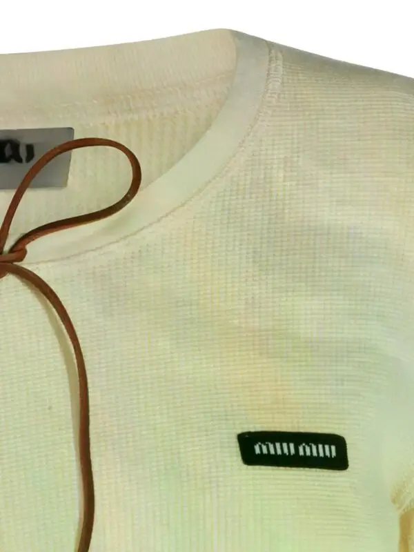 Miu Miu Waffle-knit Tie-fastening Top