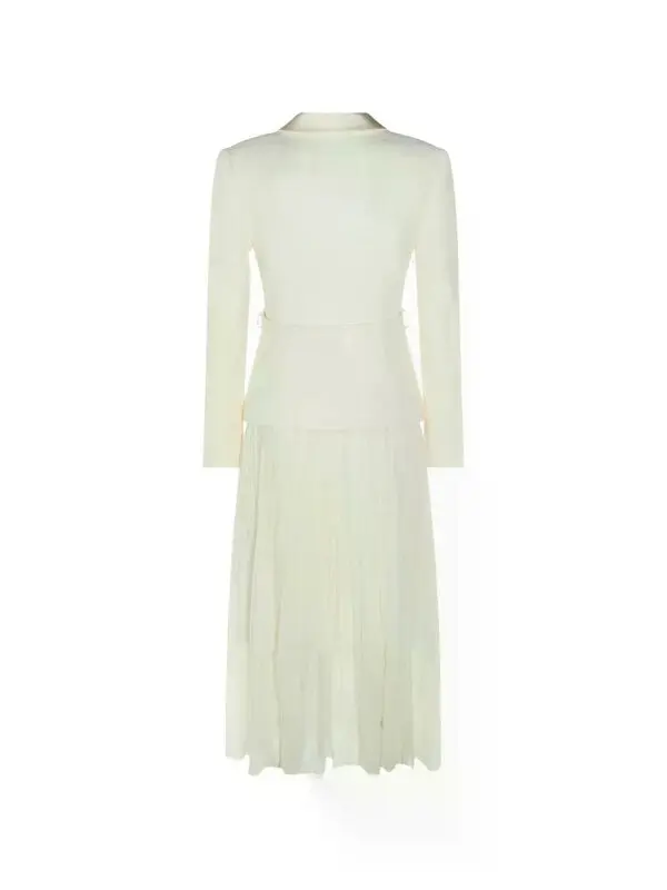 SELF-PORTRAIT Belted Pleated Midi Dress