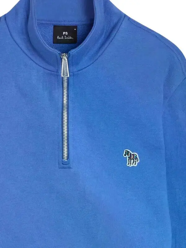 Paul Smith Zebra Logo Quarter-zip Sweatshirt - Blue