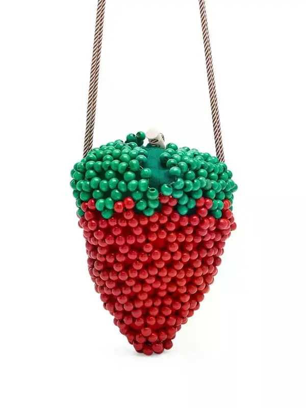 ALEMAIS Beaded Strawberry Belt Bag