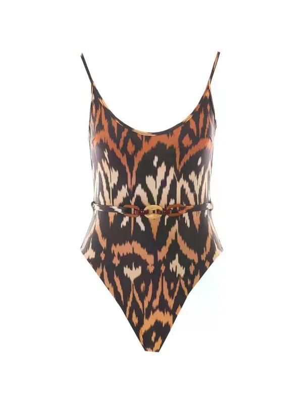 Zimmermann Aster Zebra-print One-piece Swimsuit - Black